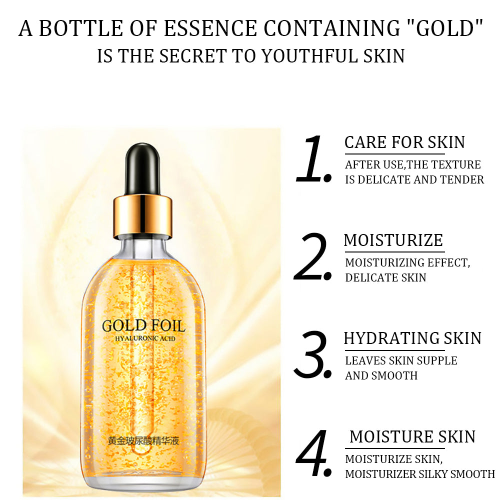 24K Gold Face Serum Anti Aging Whitening Facial Lefting Hyaluronic Aci ...